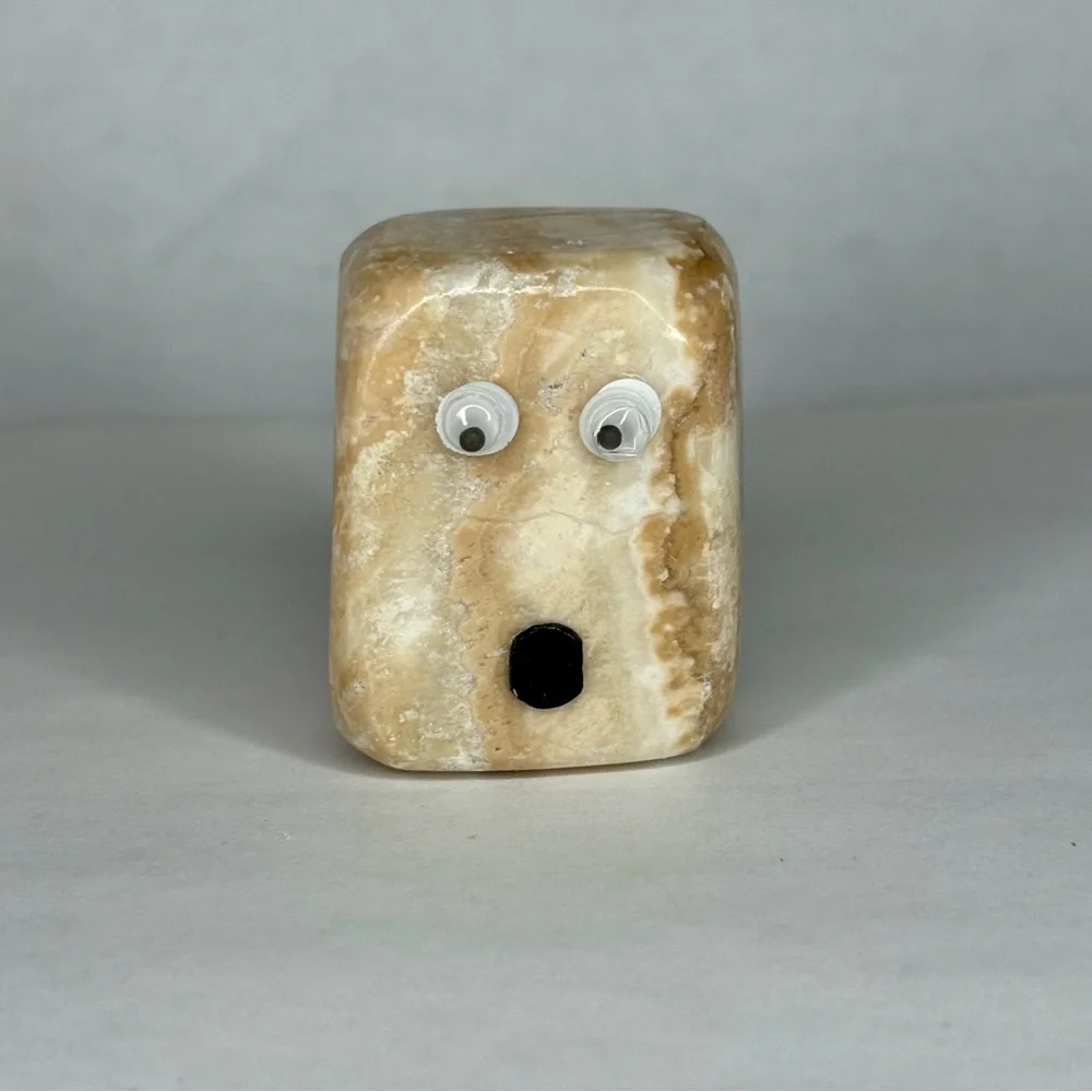 Hand Crafted | Accents | Gemstone Emoji Caribbean Calcite Smiley Face ...